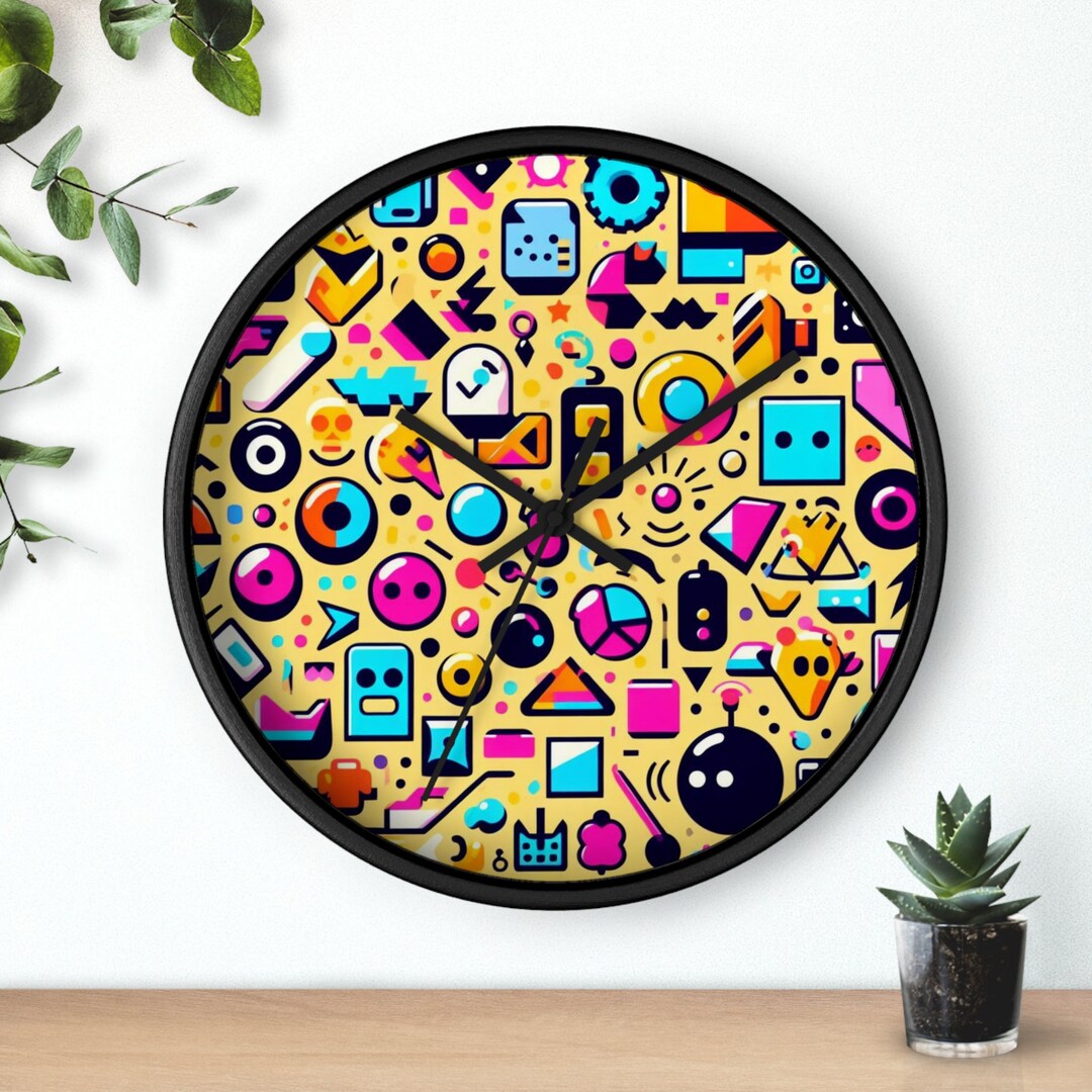 Cute Animated Pattern, Retro Animated Clock, ,cute Character Clock ...