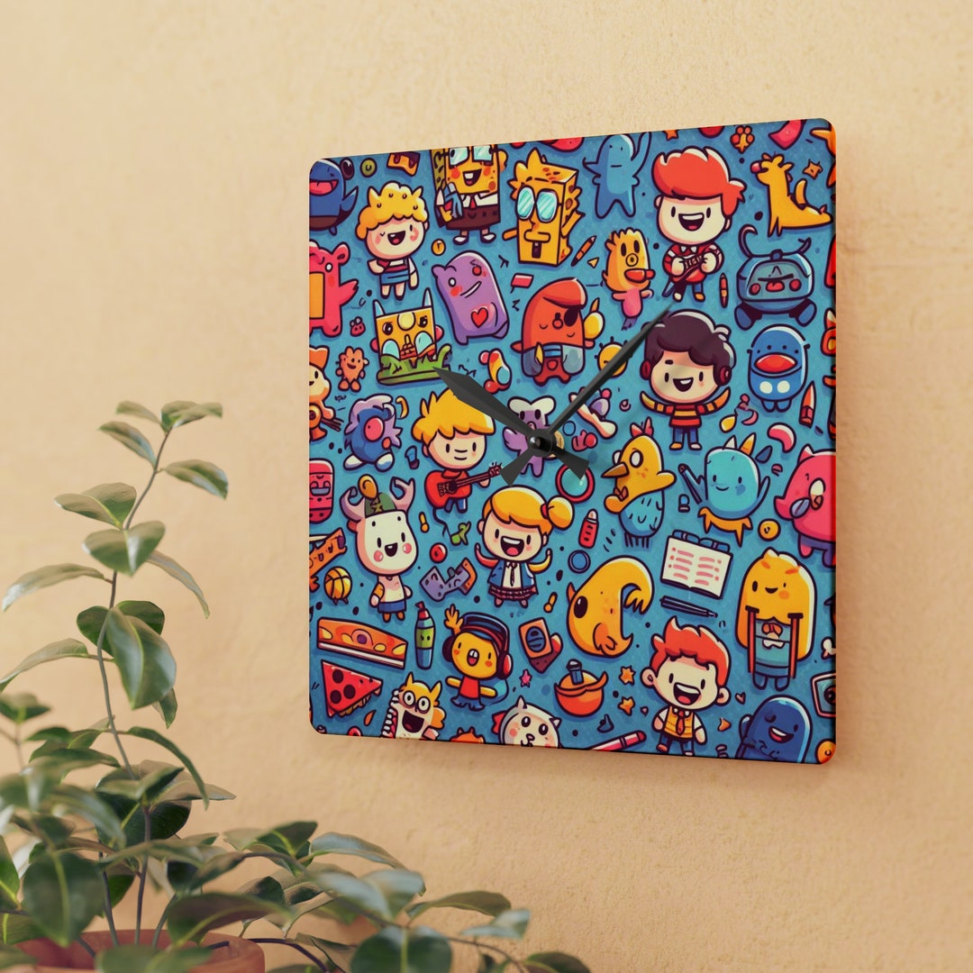 Cute School Time Clock, Animated School Clock, Cute Character Clock ...