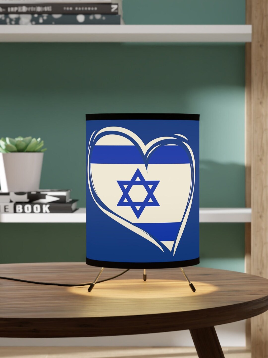Love Israel Tripod Lamp Heart Israel Lamp Jewish Decor Lamp - Etsy