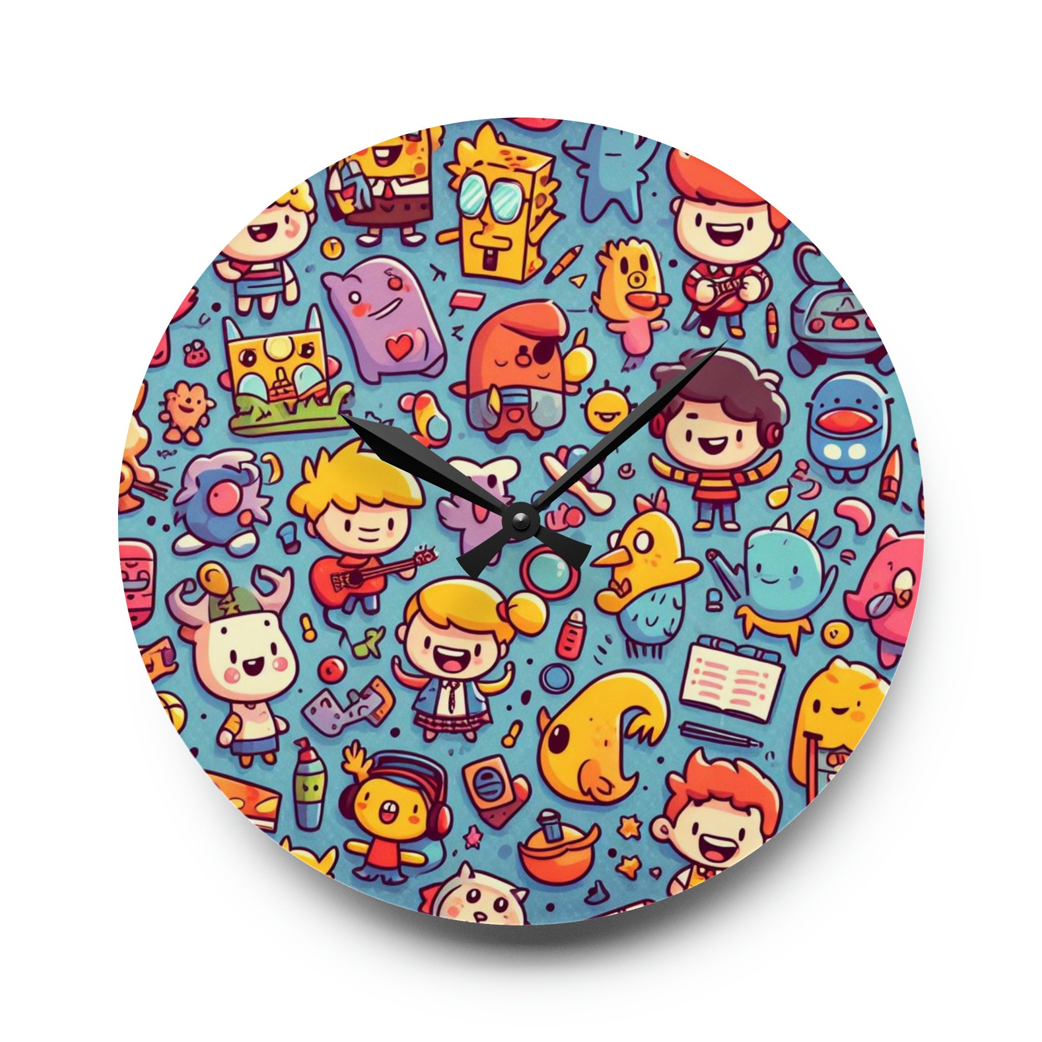 Cute School Time Clock, Animated School Clock, Cute Character Clock ...