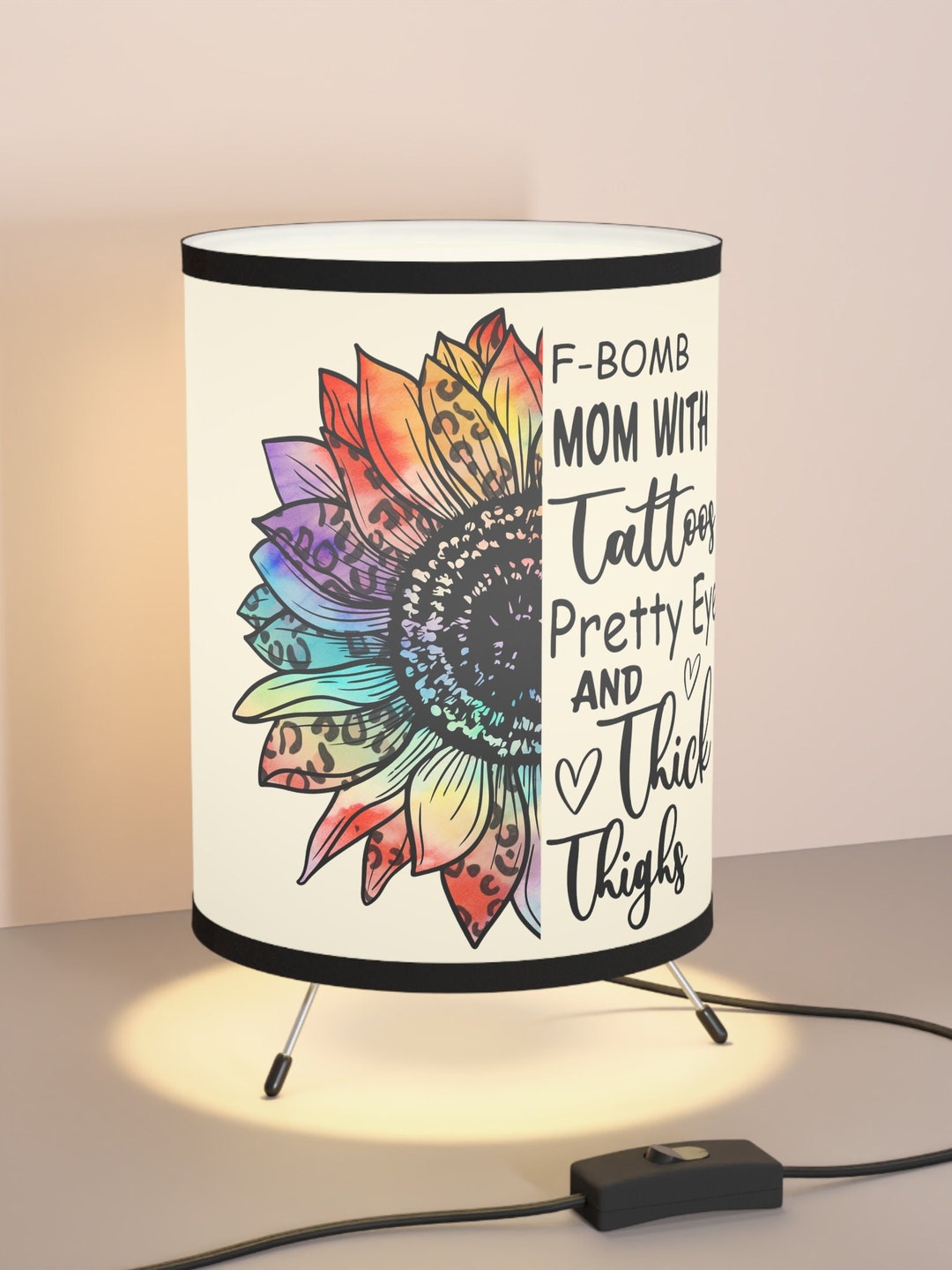 F-bomb Mom With Tattoos and Thick Thighs, Inspirational Quote Lamp ...