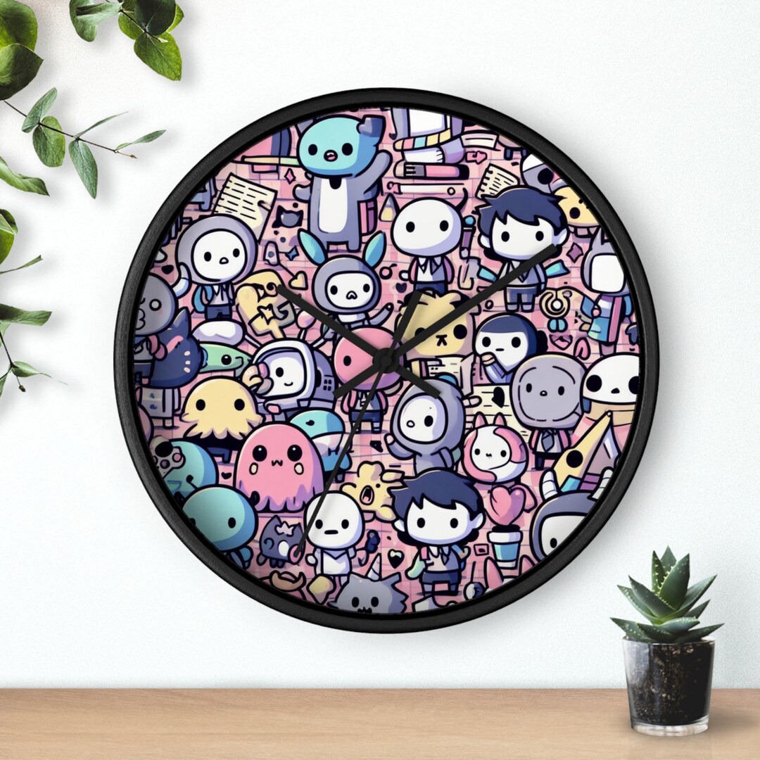 Dark Cute Cartoon Clock, Adorable Dark Character, Cute Character Clock ...