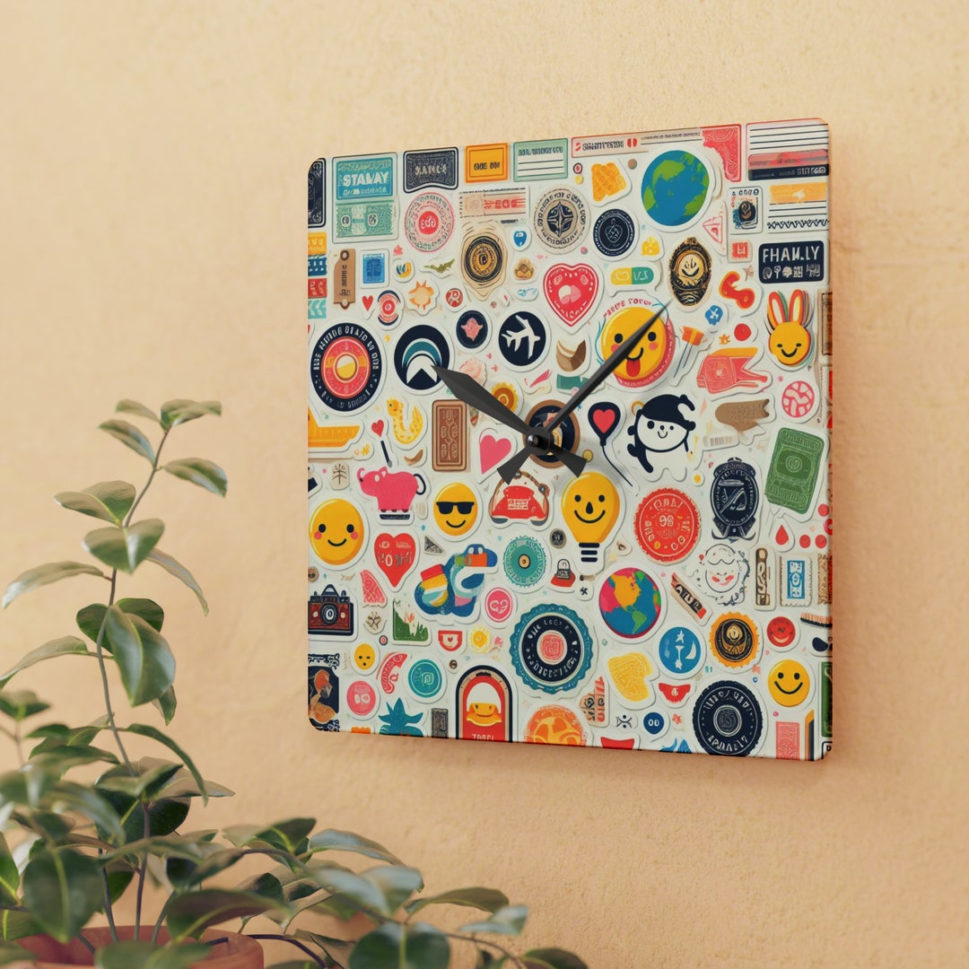 Fun and Cute Retro Icon Clock, Cute Character Clock, Creative Room ...