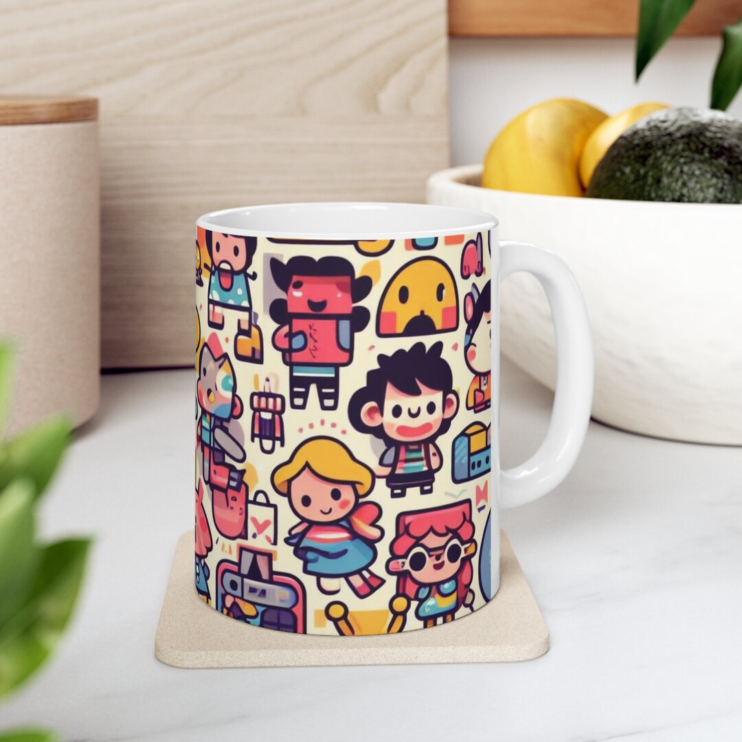 Cartoon Animated Cute Coffee Mug, Anime Character Mugs, Cute Anime ...