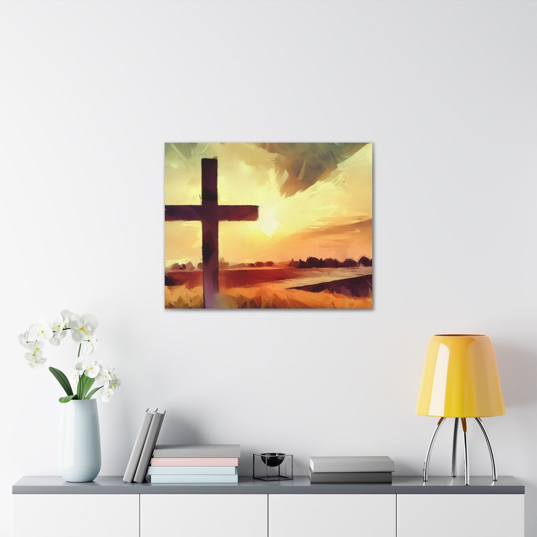 Christian Nation Cross Country Sunset Cross Christian Wall - Etsy