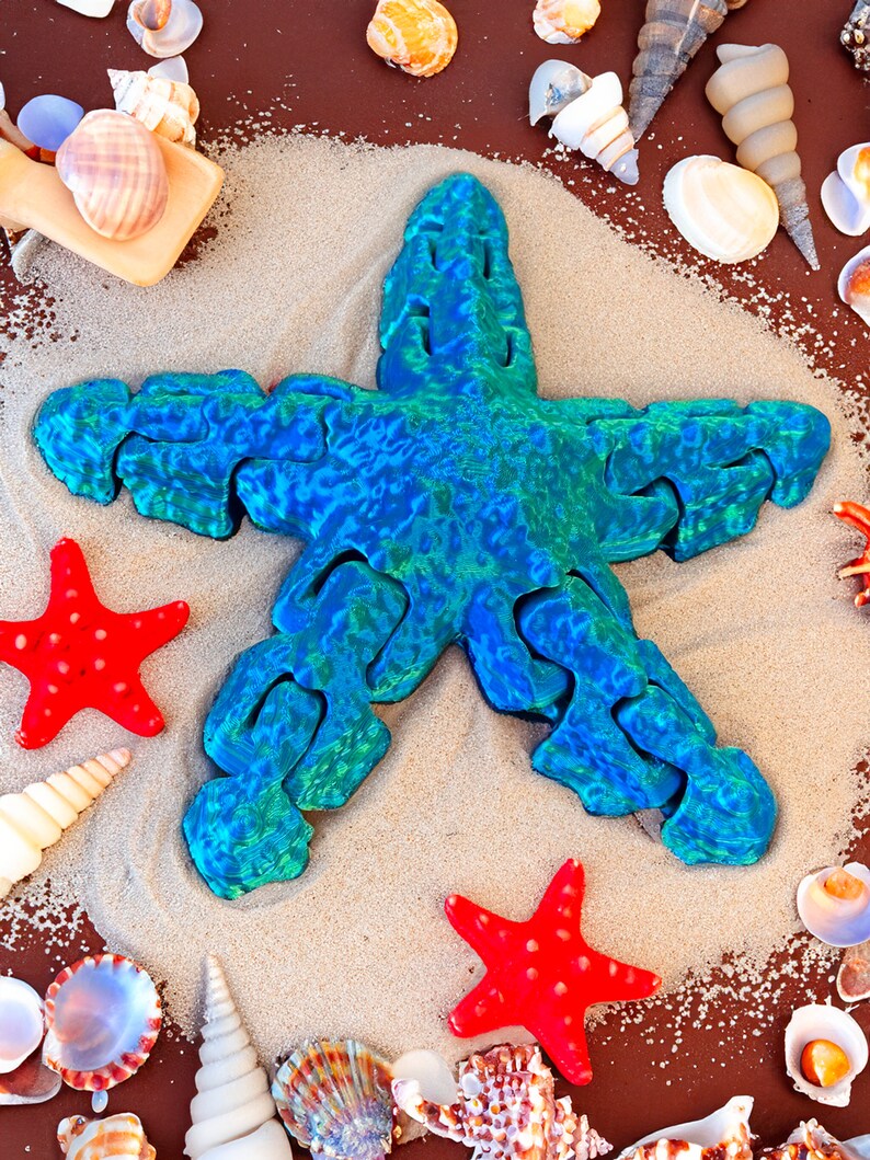 3D Printed Articulating Starfish Home Decor, Crafts, Marine Themes Kids ...