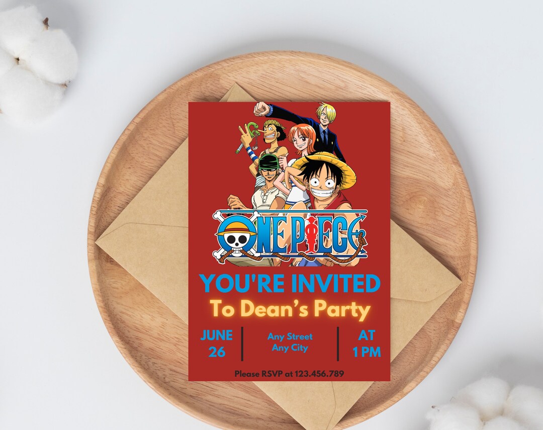 One Piece Invitation Birthday Invitation Birthday Party Birthday Bash ...