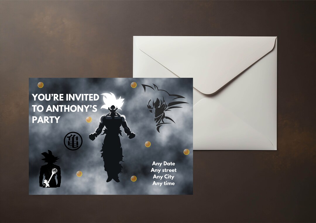 GOKU Invitation Birthday Invitation Birthday Anime Party DBZ Super ...