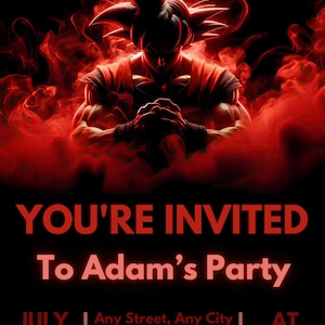 GOKU Invitation Birthday Invitation Birthday Anime Party DBZ Super ...