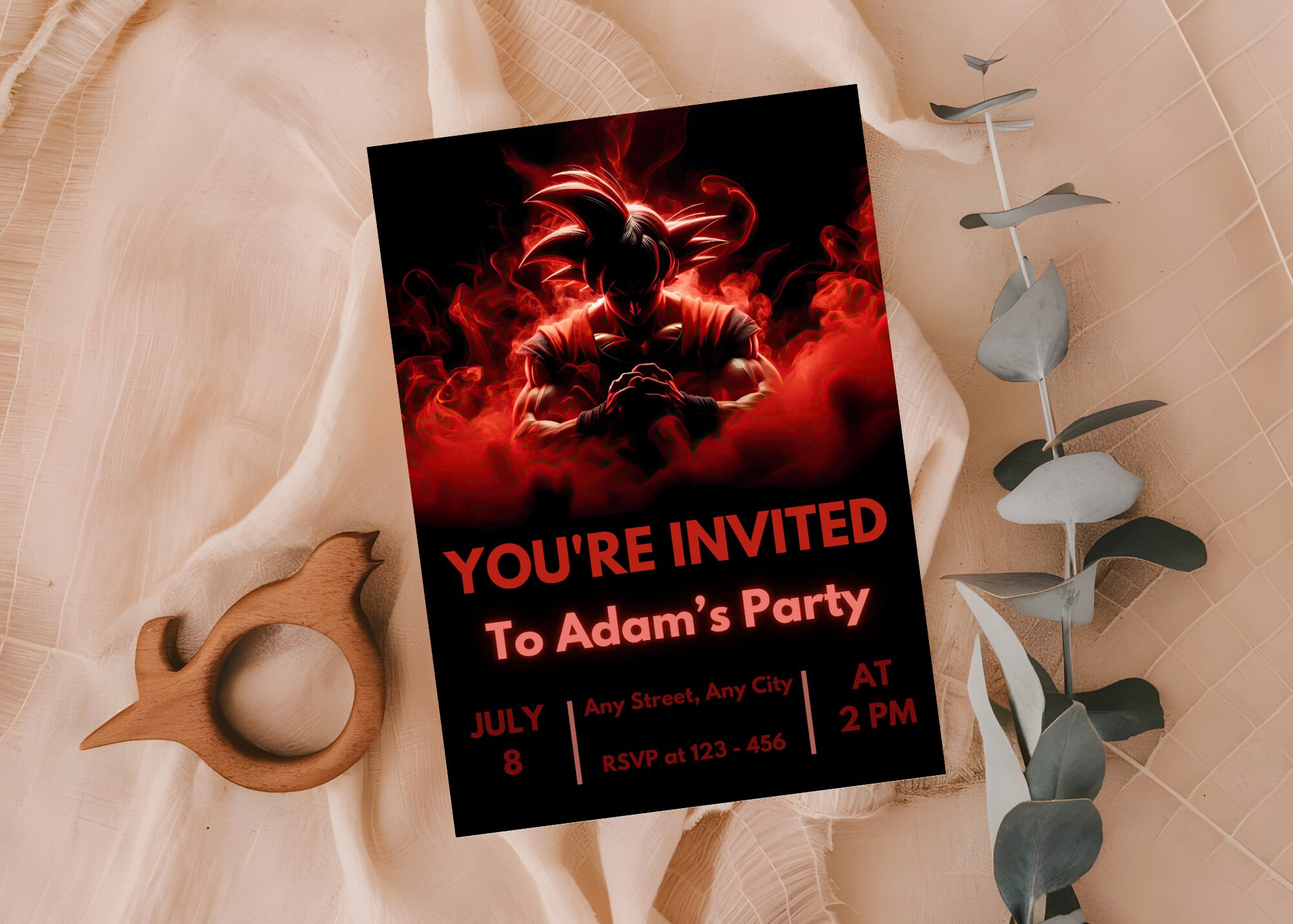 GOKU Invitation Birthday Invitation Birthday Anime Party DBZ Super ...