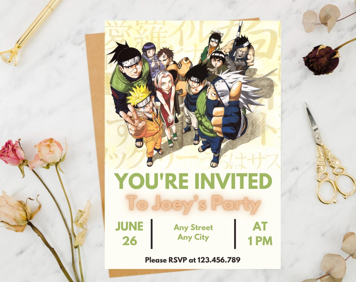 Naruto | Anime | Uzumaki | Manga | Naruto Invitation | Naruto Birthday ...
