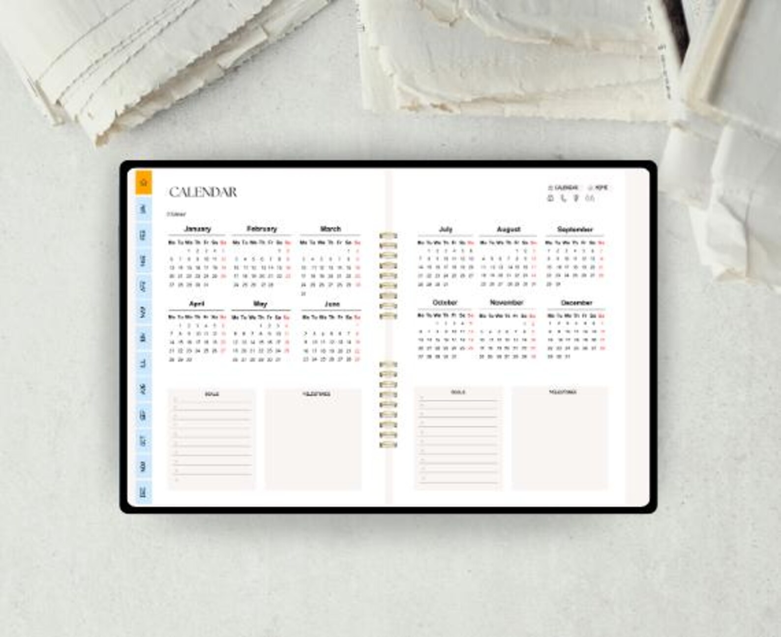 2025 Digital Planner Dragonball Goku Inspired Cover Hyperlinked for ...