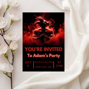 GOKU Invitation Birthday Invitation Birthday Anime Party DBZ Super ...