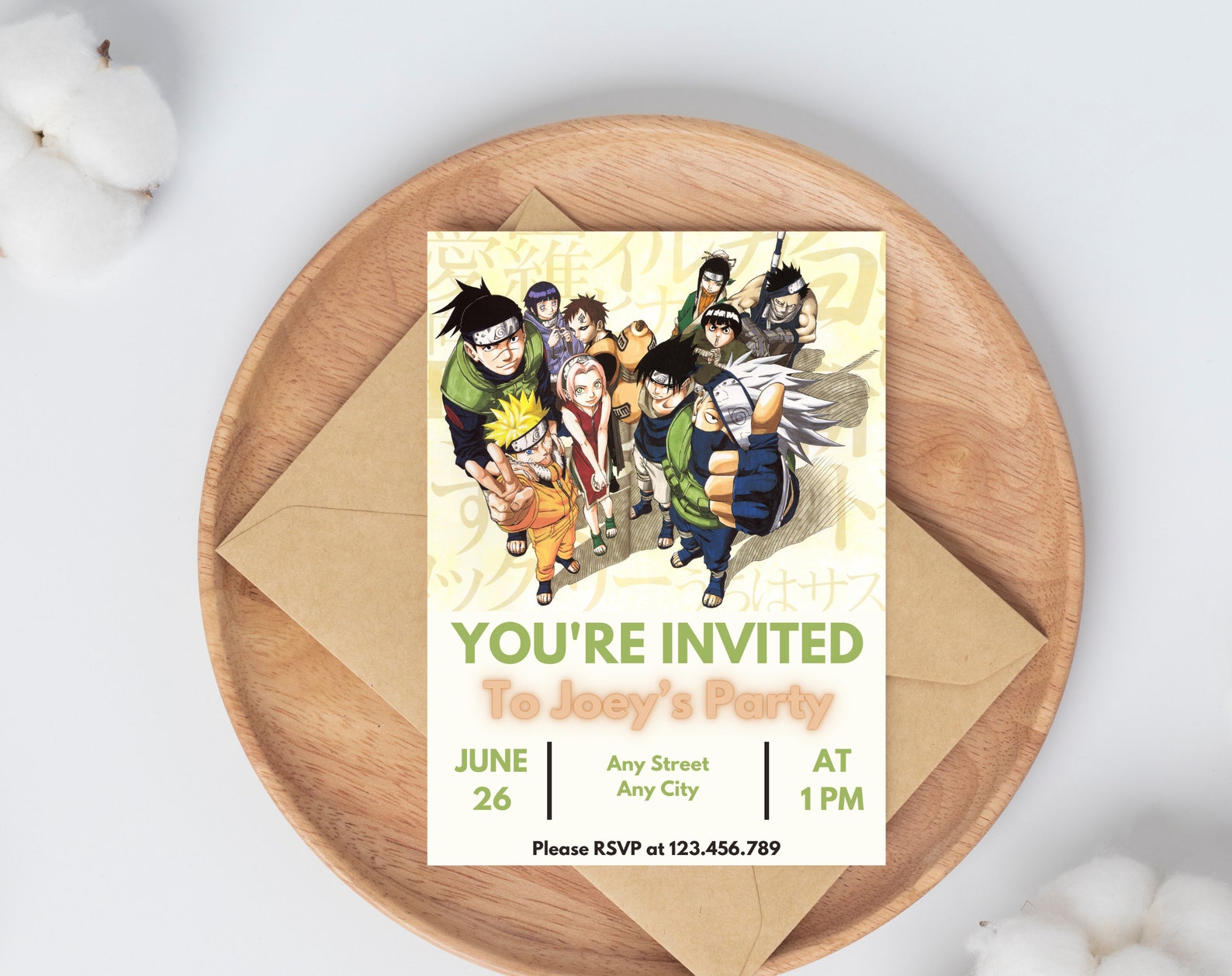 Naruto | Anime | Uzumaki | Manga | Naruto Invitation | Naruto Birthday ...