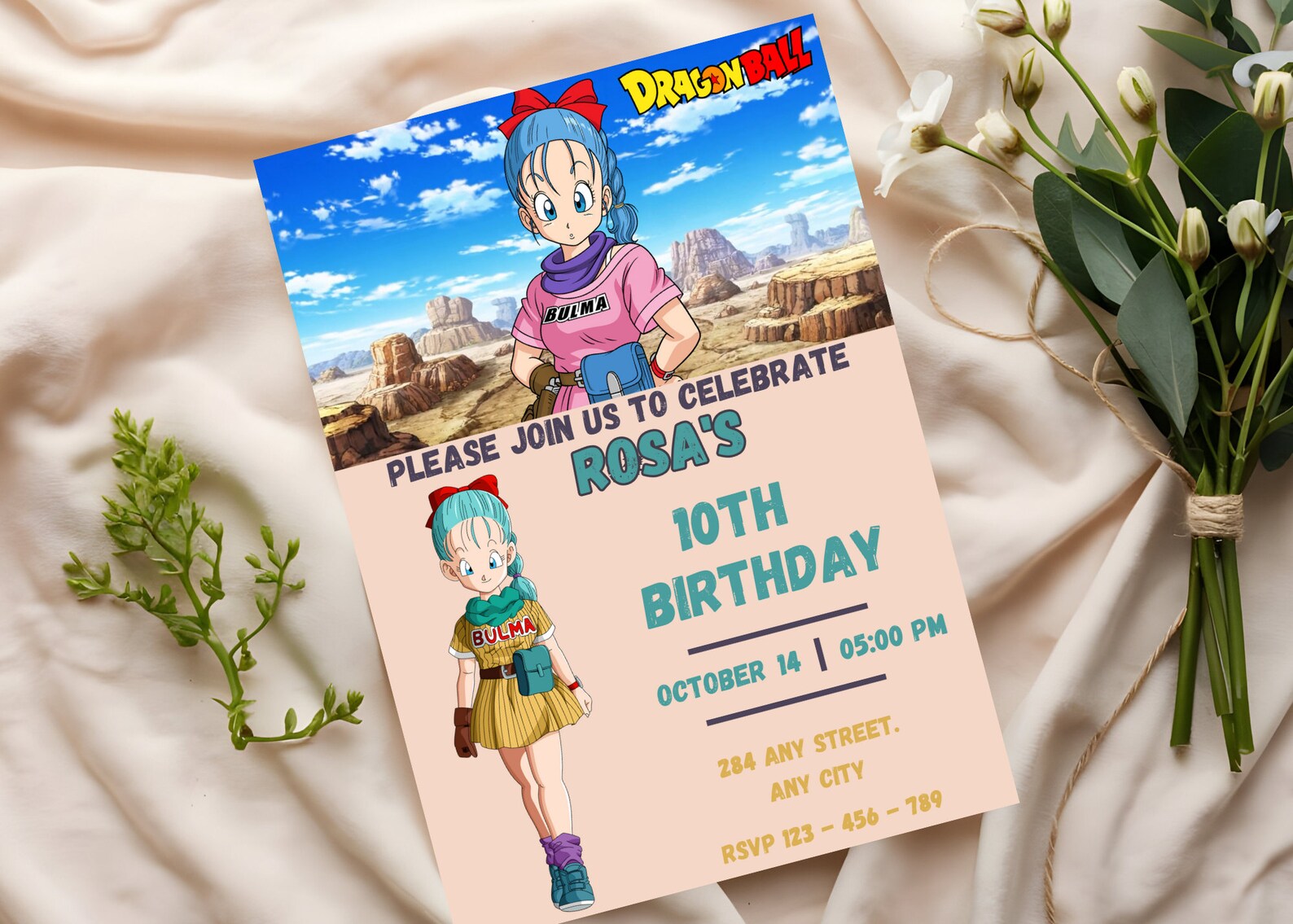Bulma Invitation | Birthday Invitation | Birthday | Anime | Party | DBZ ...
