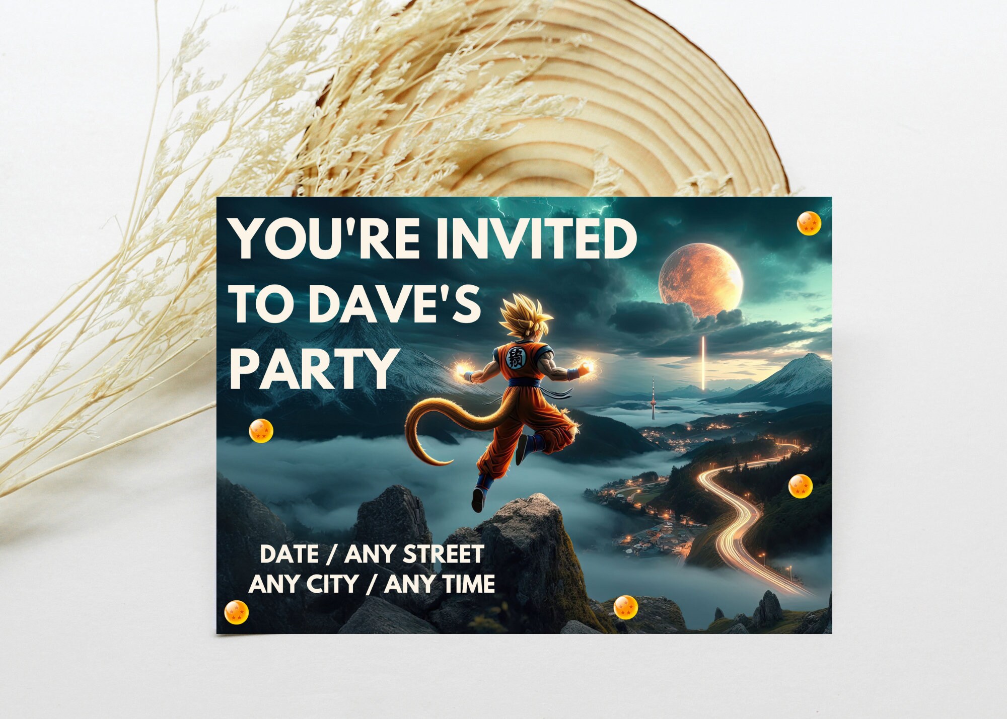 GOKU Invitation | Birthday Invitation | Birthday | Anime | Party | DBZ ...