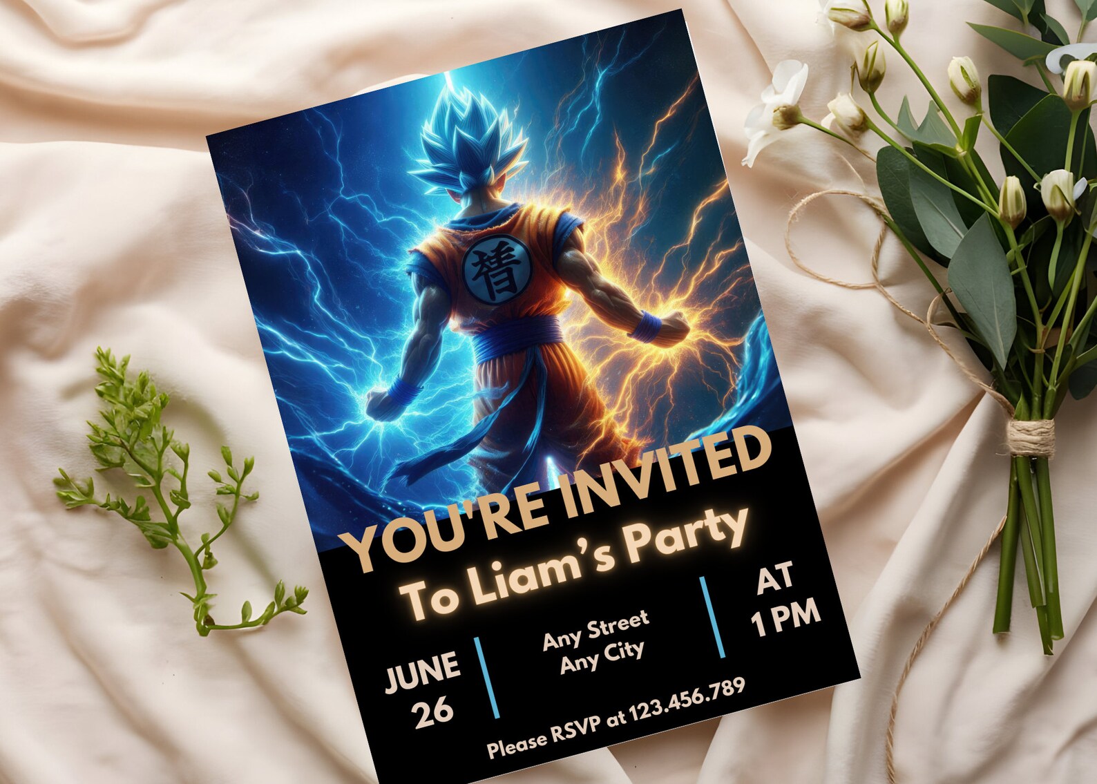 GOKU Invitation | Birthday Invitation | Dragon Ball Z | Party | DBZ ...