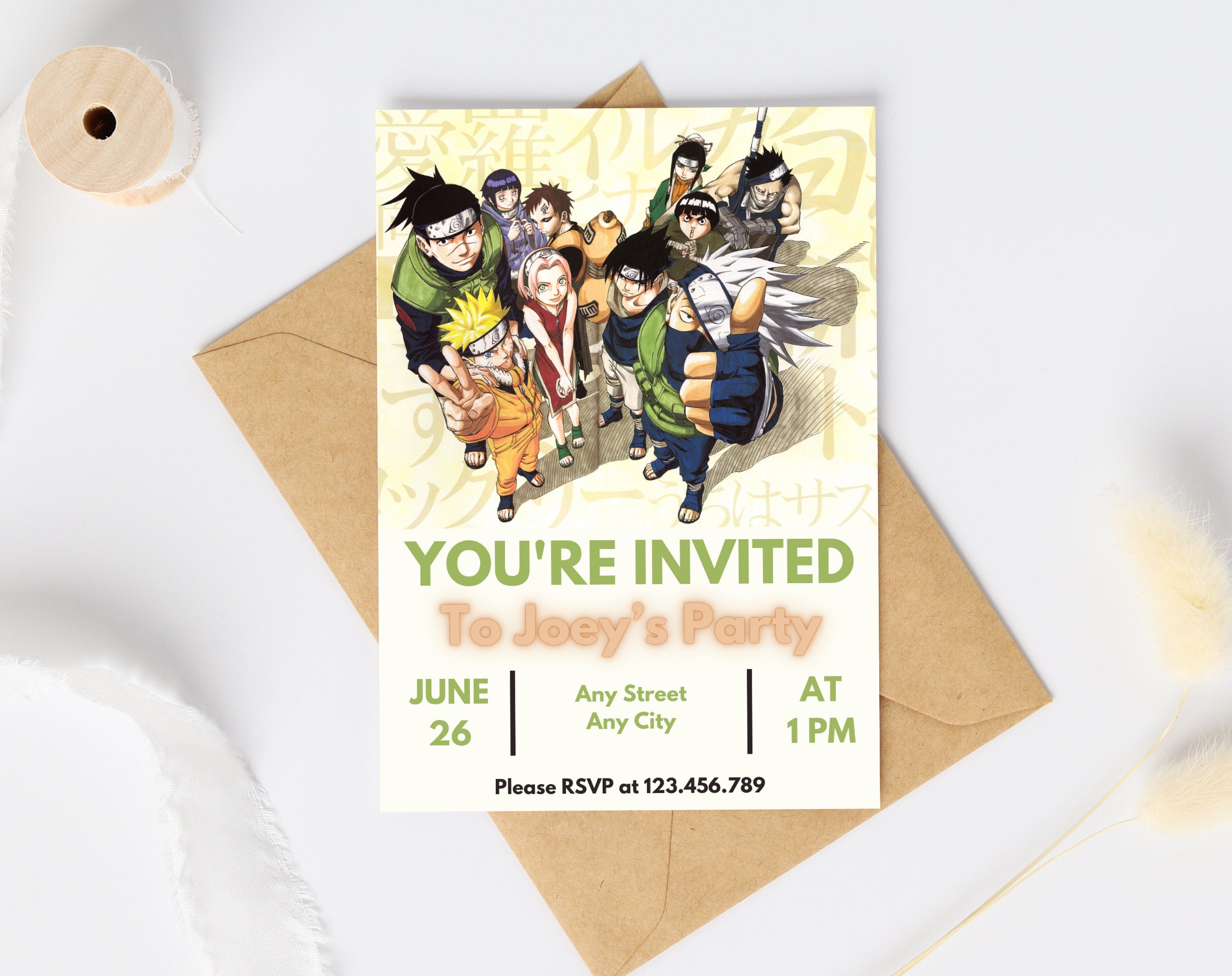 Naruto | Anime | Uzumaki | Manga | Naruto Invitation | Naruto Birthday ...