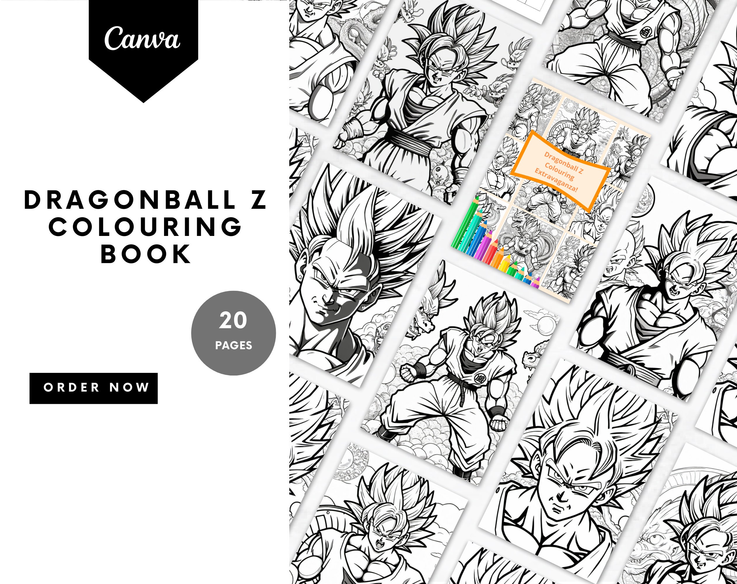 Dragon Ball Z Coloring Book Goku DBZ Anime Coloring Book Gohan Dragon ...