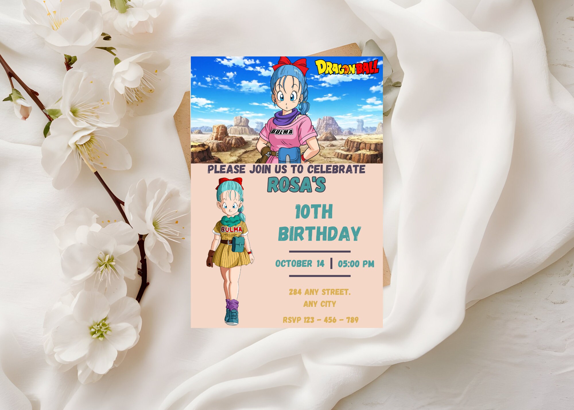 Bulma Invitation | Birthday Invitation | Birthday | Anime | Party | DBZ ...