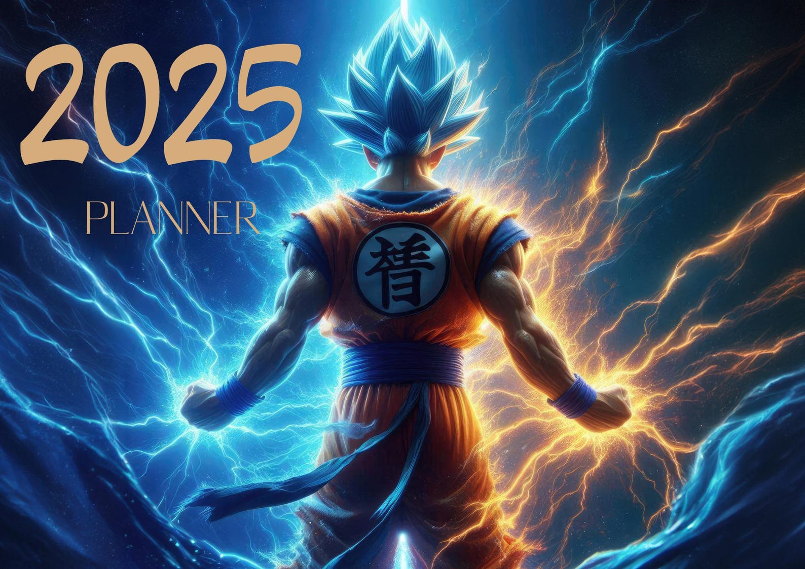 2025 Digital Planner Dragonball Goku Inspired Cover Hyperlinked for ...