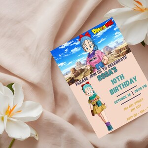 Bulma Invitation | Birthday Invitation | Birthday | Anime | Party | DBZ ...