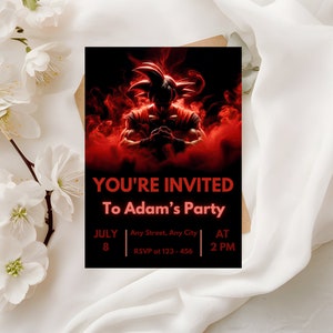GOKU Invitation Birthday Invitation Birthday Anime Party DBZ Super ...