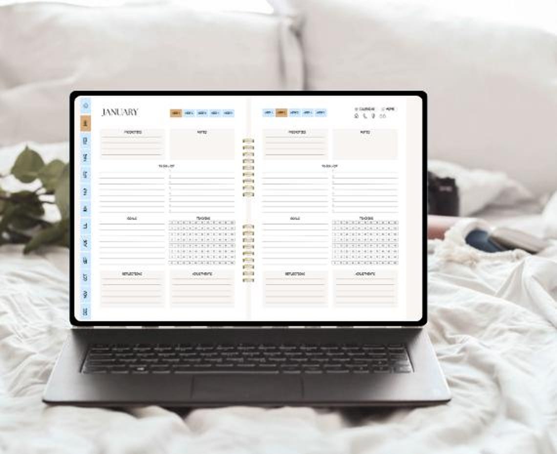 2025 Digital Planner Dragonball Goku Inspired Cover Hyperlinked for ...