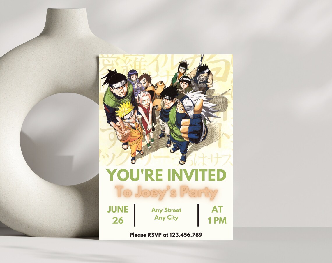Naruto | Anime | Uzumaki | Manga | Naruto Invitation | Naruto Birthday ...