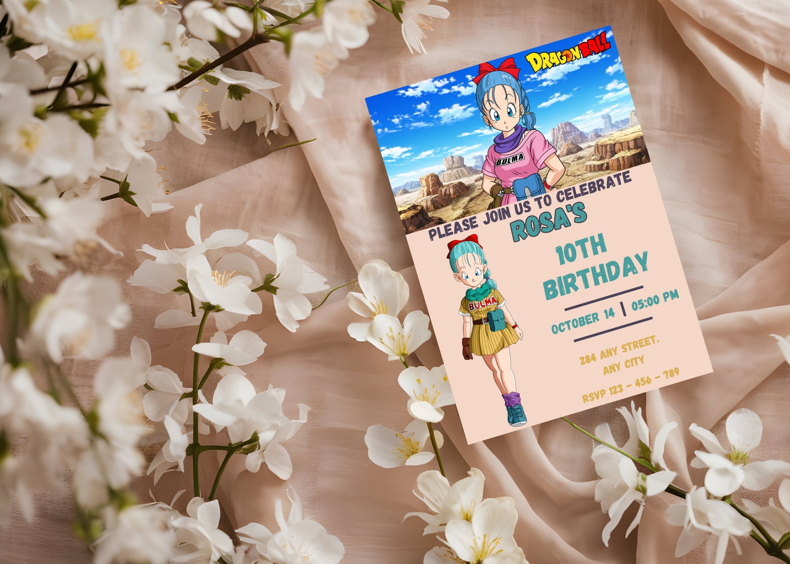 Bulma Invitation | Birthday Invitation | Birthday | Anime | Party | DBZ ...