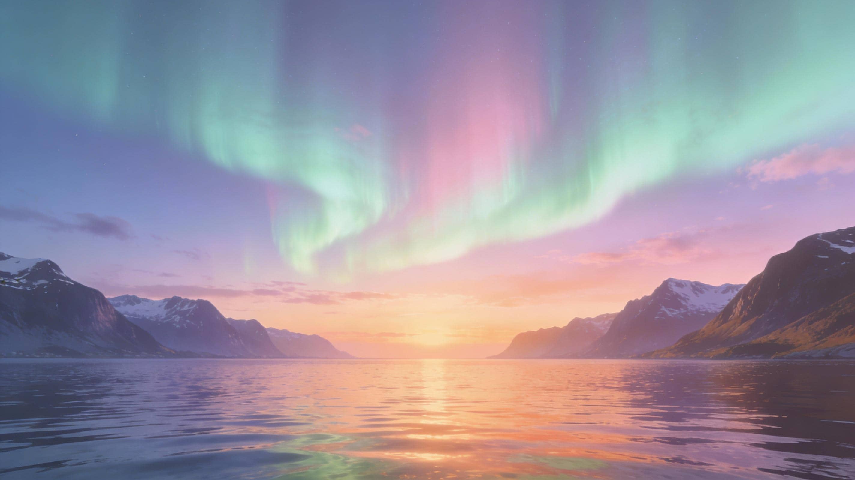Aurora Borealis Northern Lights | Fjord Landscape Wall Art Digital Prin ...