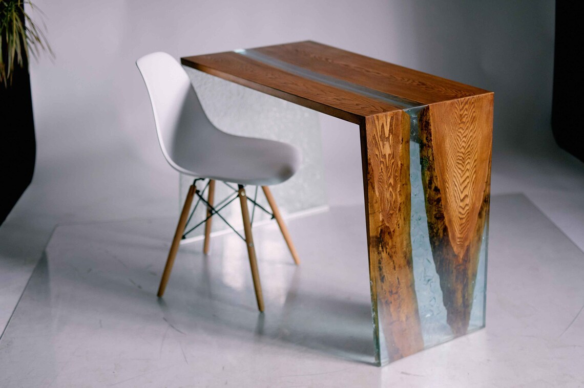 Desks Each Piece is Custom Made to Order: Epoxy and Live Edge Wood ...