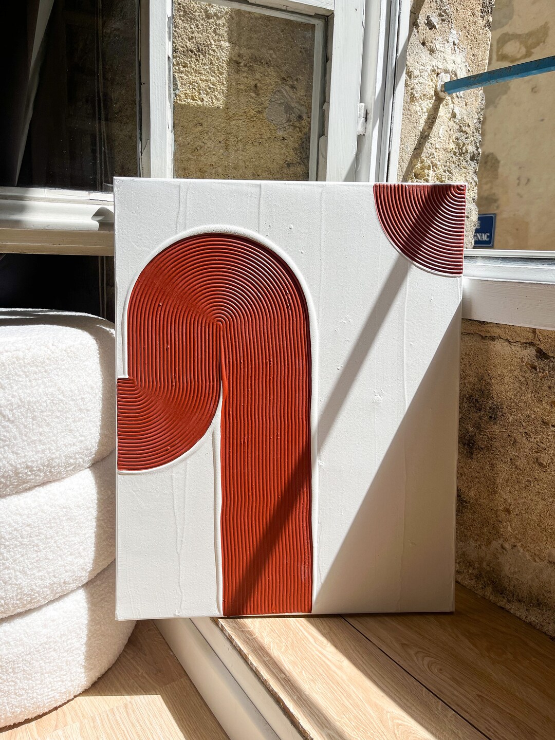 Textured Canvas Terra Cotta SIENA 40x50 Cm - Etsy