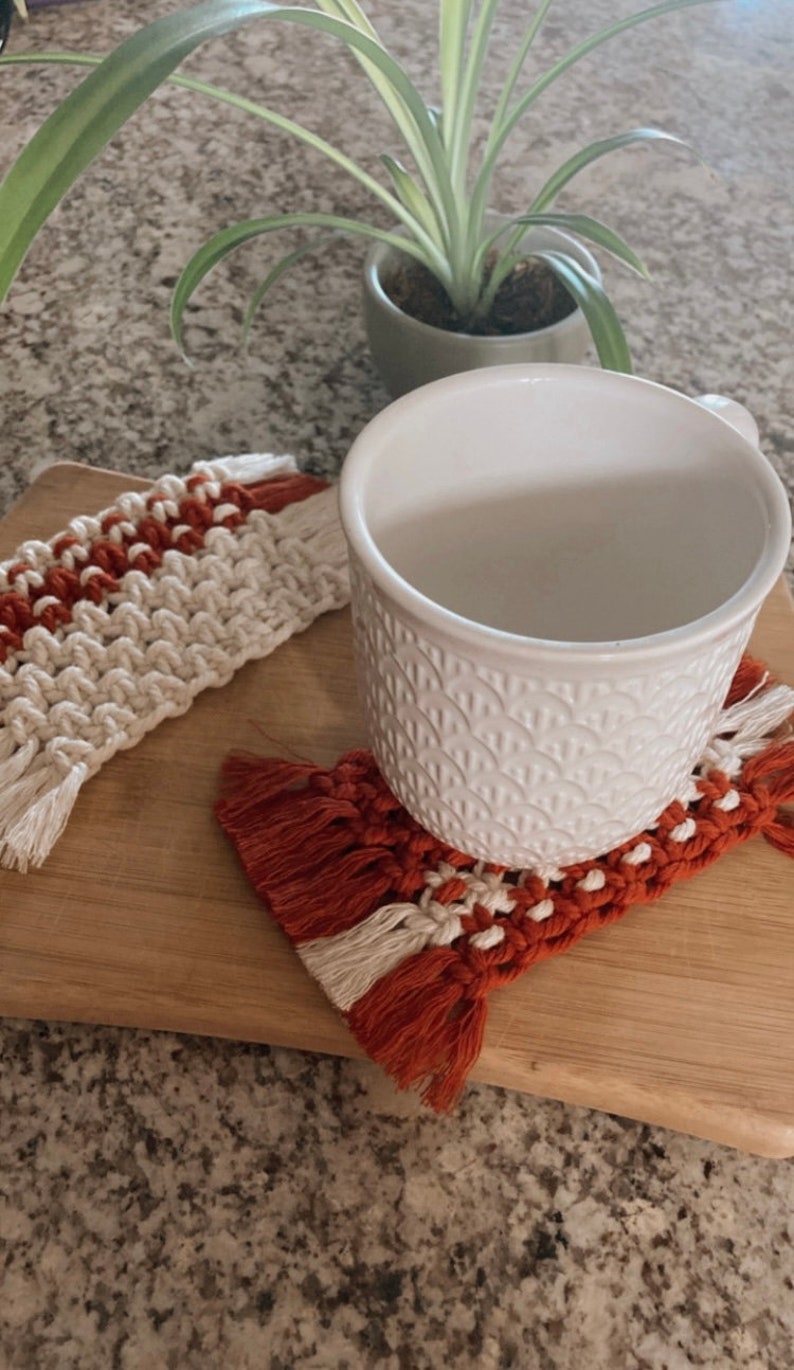 Autumn Macrame Mug Rug Coaster Collection - Etsy
