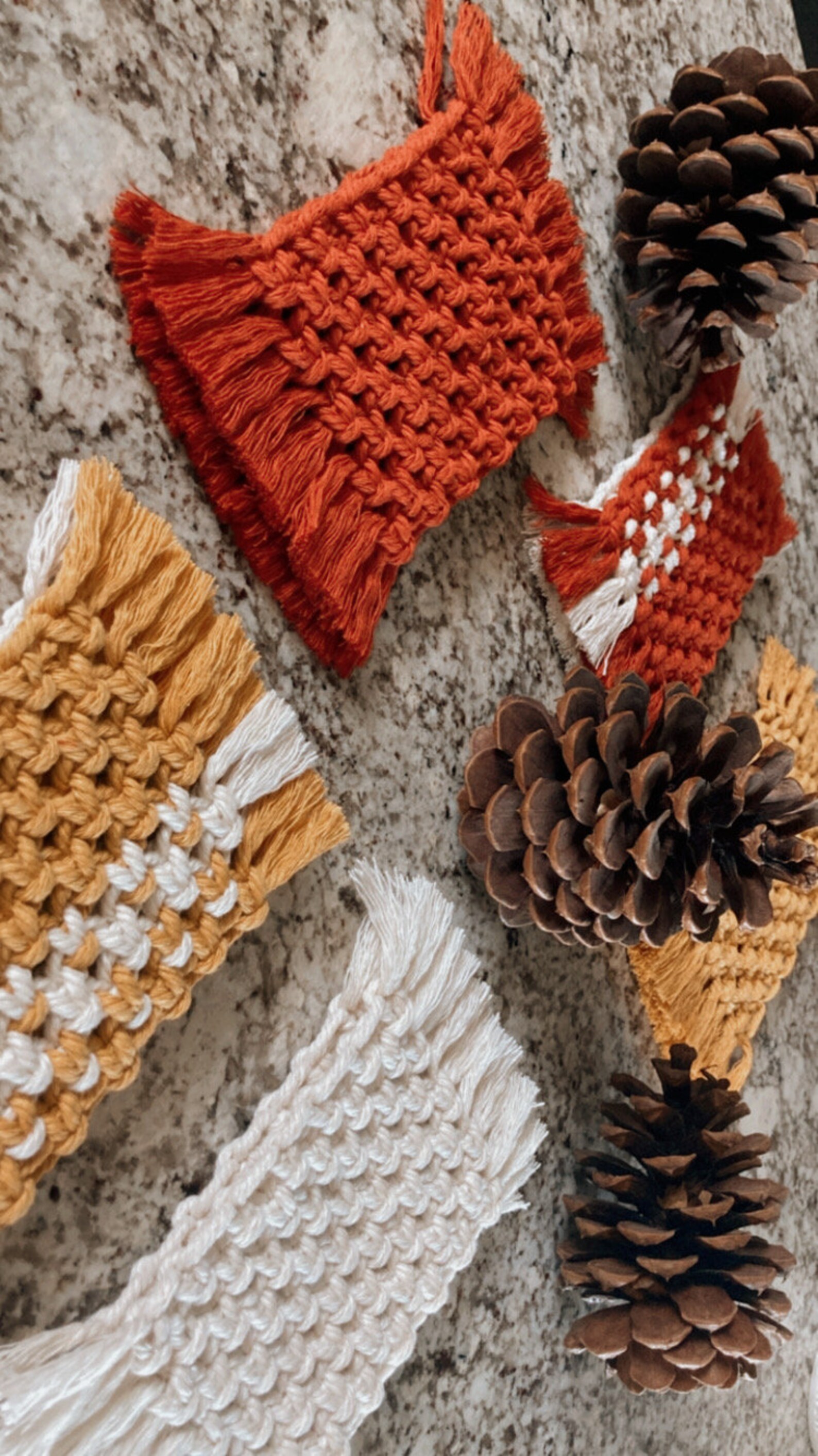 Autumn Macrame Mug Rug Coaster Collection - Etsy