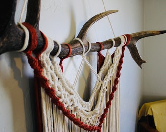 Naturally Shed Elk Antler Macrame Wall Hanging - Etsy