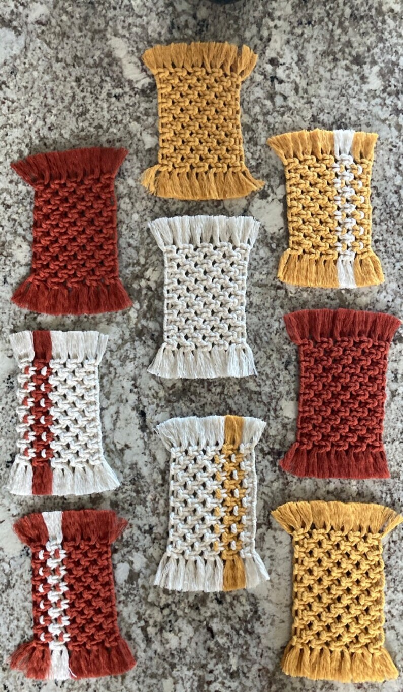 Autumn Macrame Mug Rug Coaster Collection - Etsy