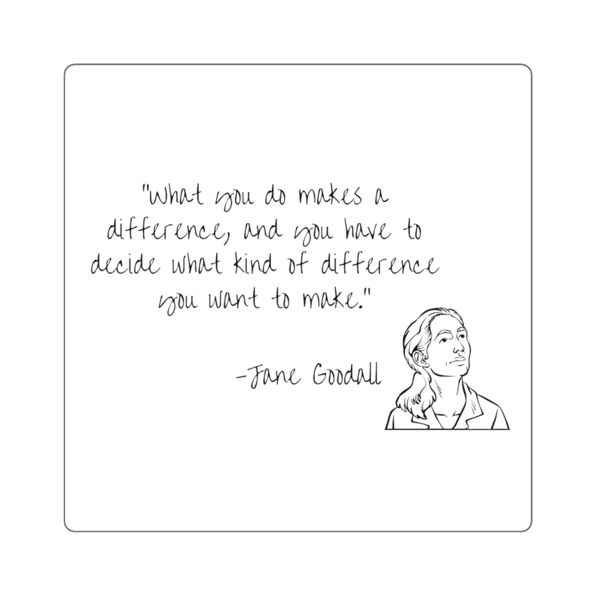 Jane Goodall Sticker Quote Square Sticker Feminism Feminist Women in ...