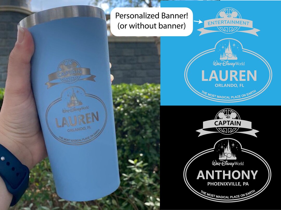 Disney Cast Member Name Tag Engraved Tumbler - Etsy