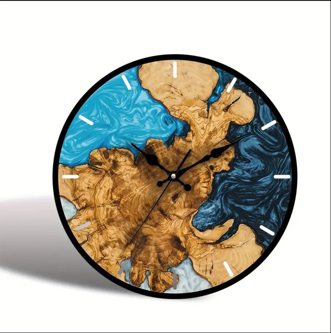 Solid Wood Grain River Design Wall Clocks Round Wall Clock - Etsy