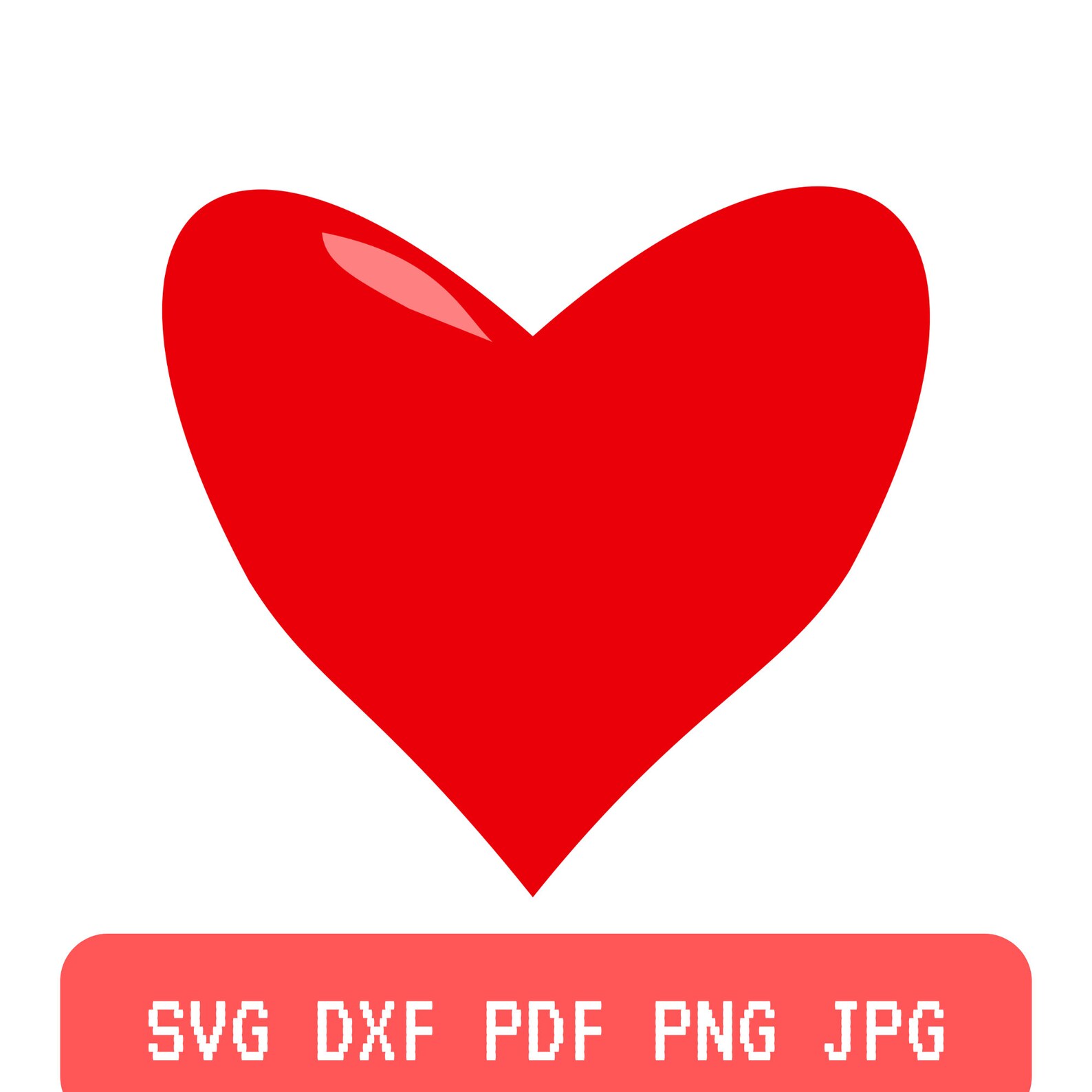 Heart Digital Instant Download, Dxf, Svg, Pdf, Png, Jpg, Hand Drawn ...