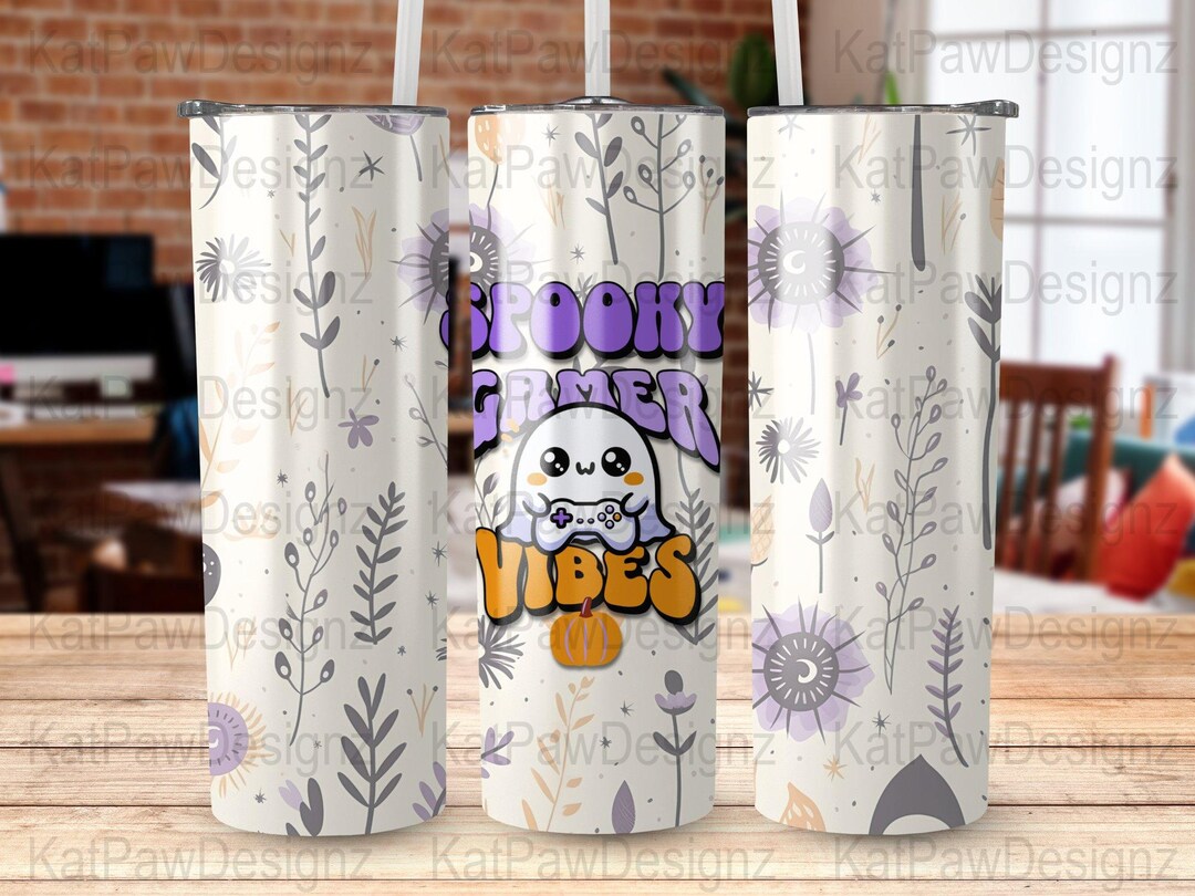 Spooky Gamer Vibes Digital Download for Tumbler Wraps Cute and Creepy ...