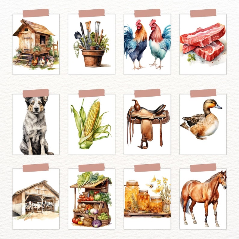 Farm Life PNG Clipart Bundle Agriculture and Farmer Illustrations ...