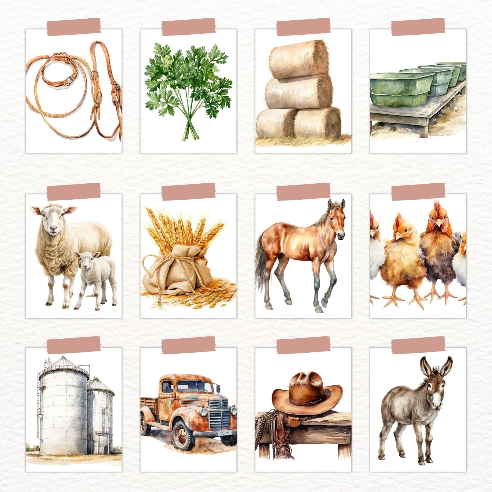Farm Life PNG Clipart Bundle Agriculture and Farmer Illustrations ...