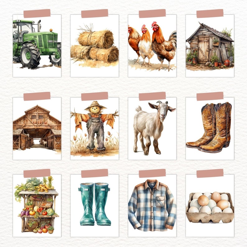 Farm Life PNG Clipart Bundle Agriculture and Farmer Illustrations ...