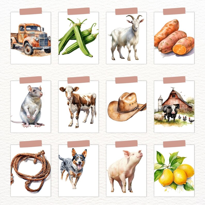 Farm Life PNG Clipart Bundle Agriculture and Farmer Illustrations ...