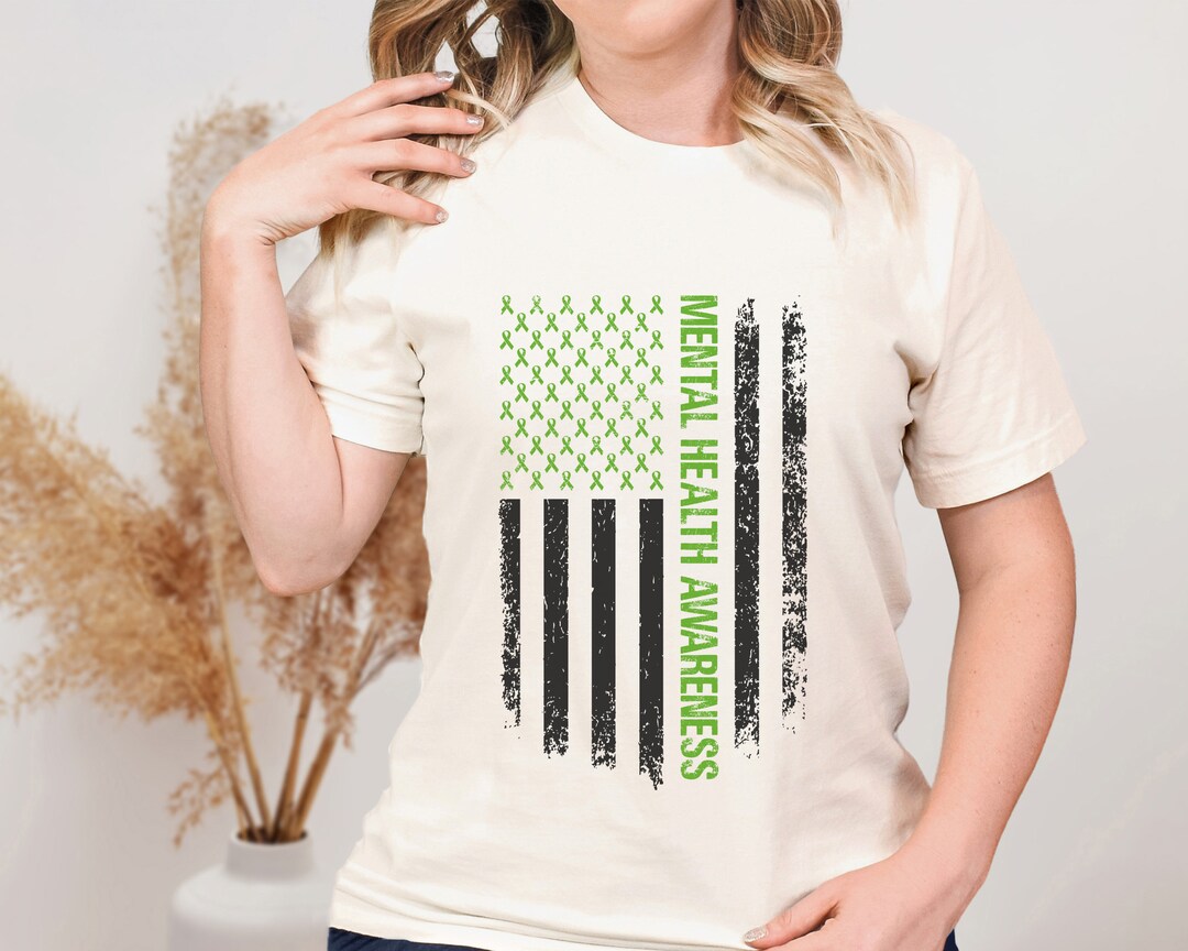 Green and Black Mental Health Awareness Flag T-shirt - Etsy