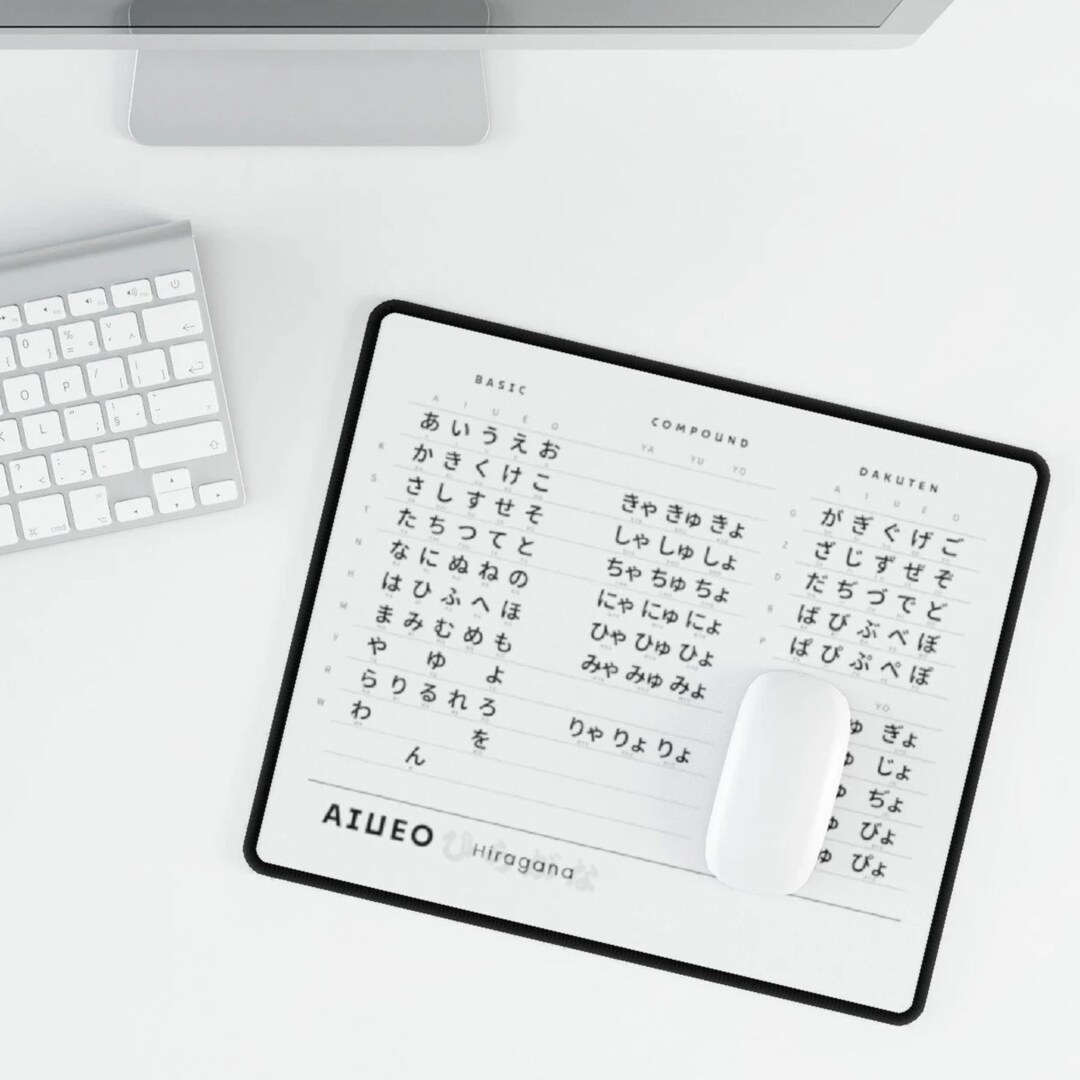 Hiragana Desk Mat Japanese Mouse Pad Learn Japanese Hiragana Desk Mat ...