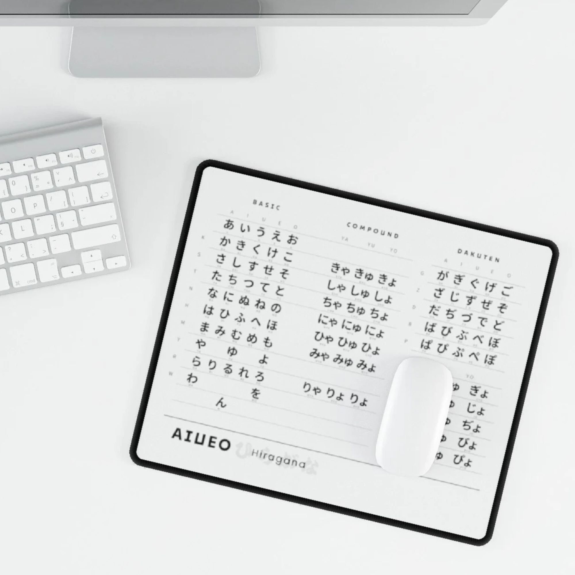 Hiragana Desk Mat Japanese Mouse Pad Learn Japanese Hiragana Desk Mat ...