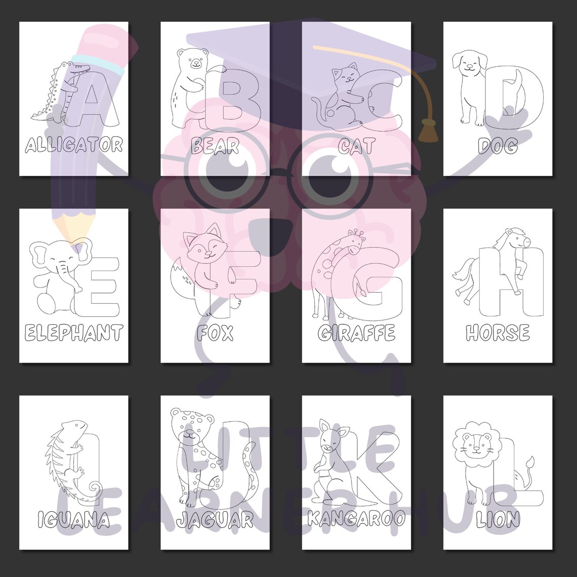 Alphabet Coloring Pages for Toddlers, Animal ABC Coloring Pages ...